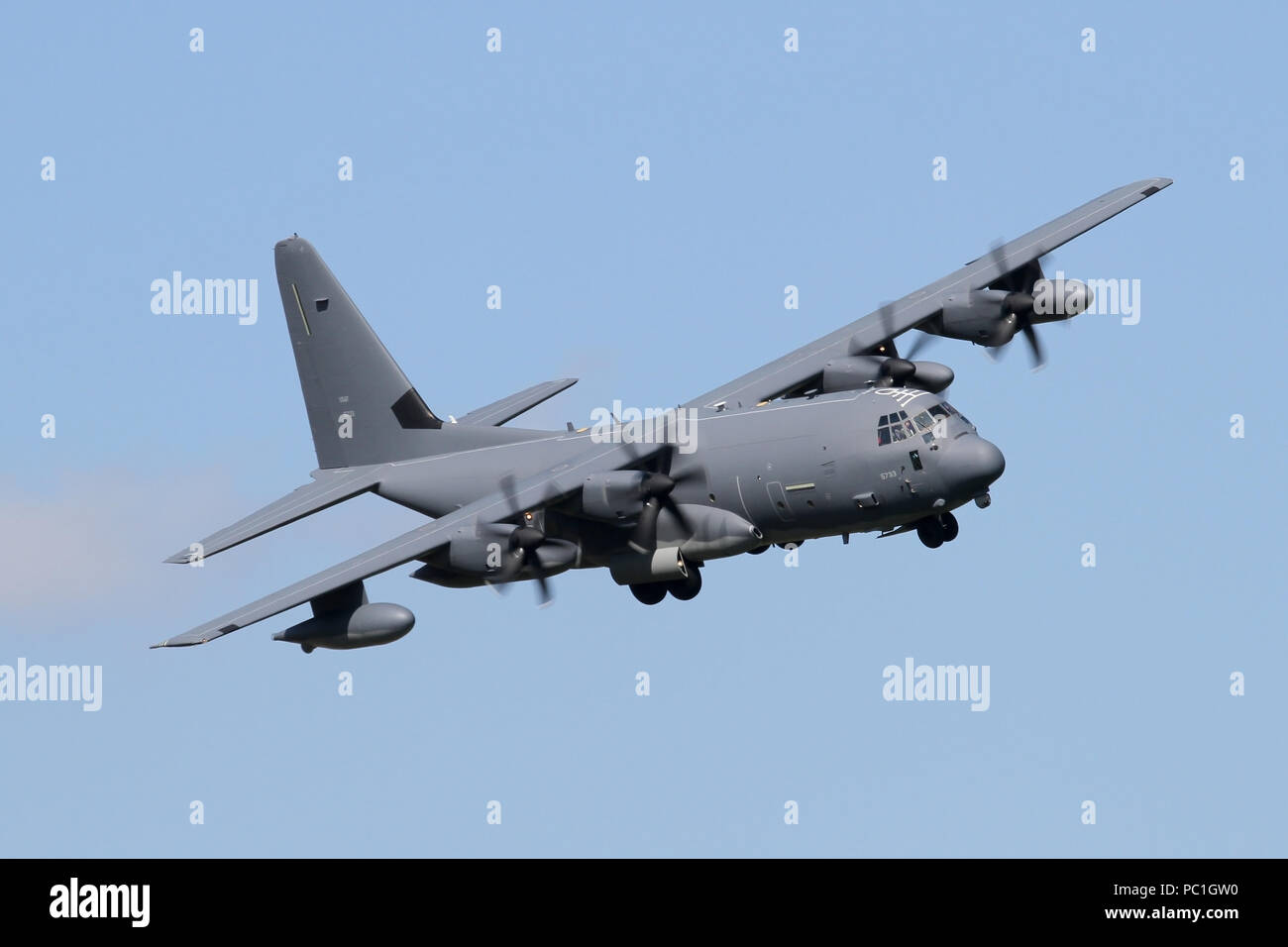 USAF Lockheed Martin MC-130J from the 352nd SOW with a banked approach ...