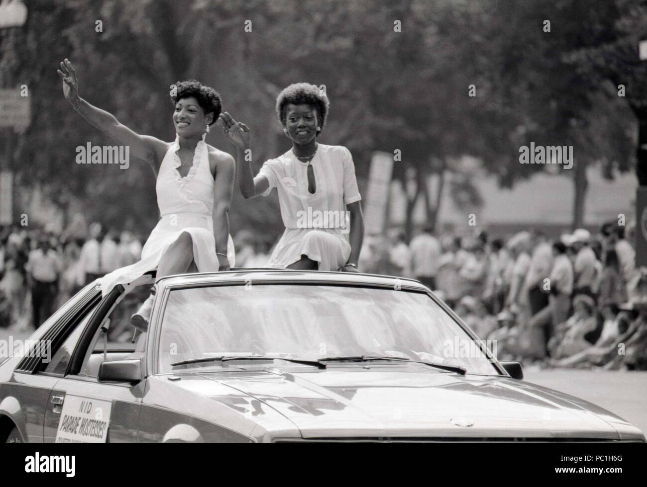 Young women participating in the 4th of July parade in Washington DC ...