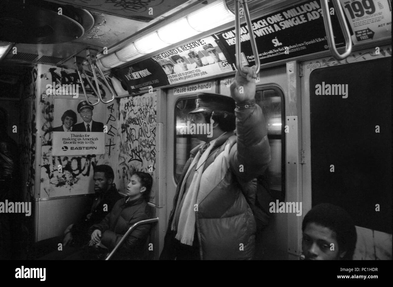 Scene from the New York subway in the 1980s Stock Photo - Alamy