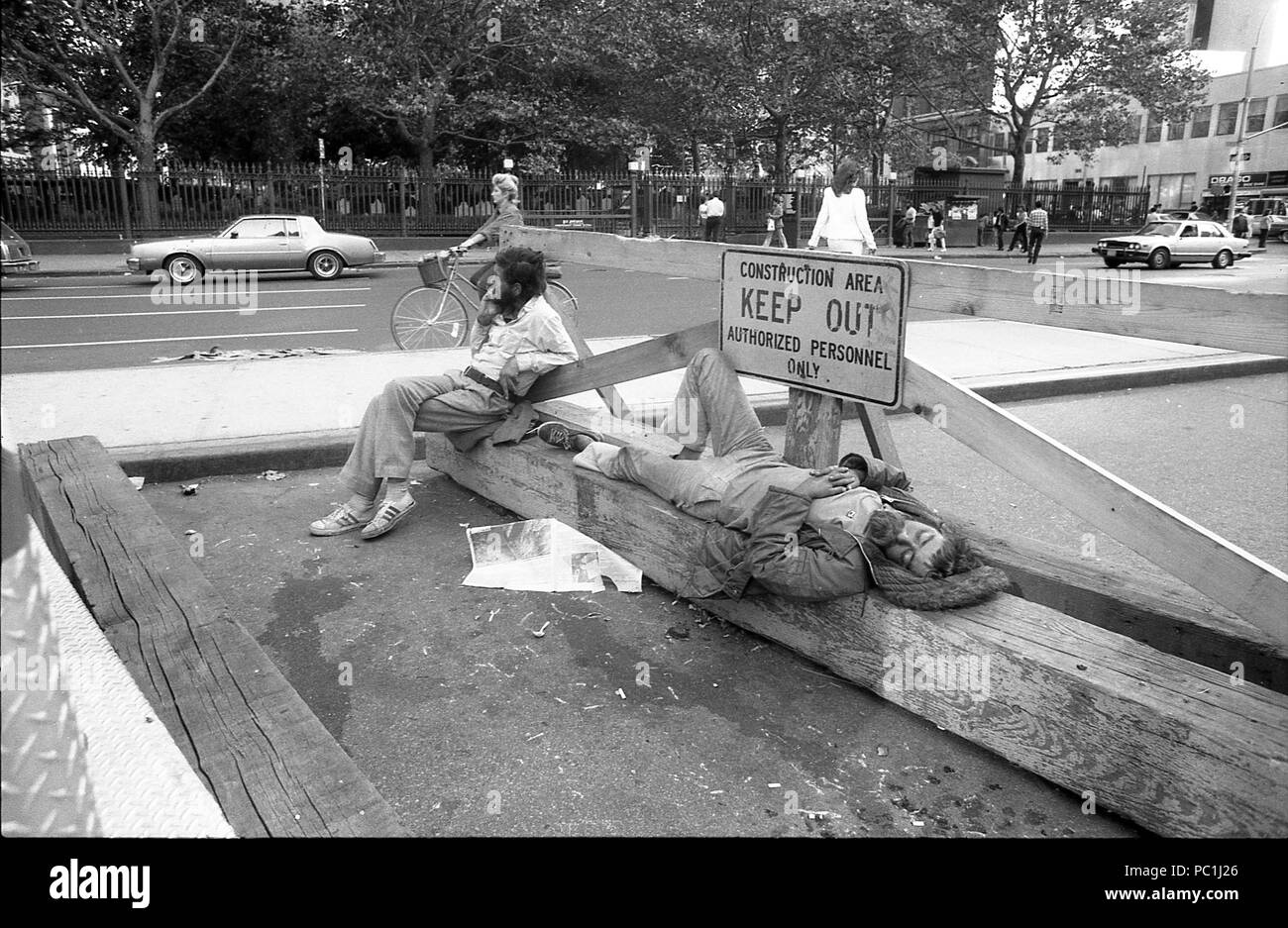Homeless men in Manhattan, NYC, 1982 Stock Photo - Alamy