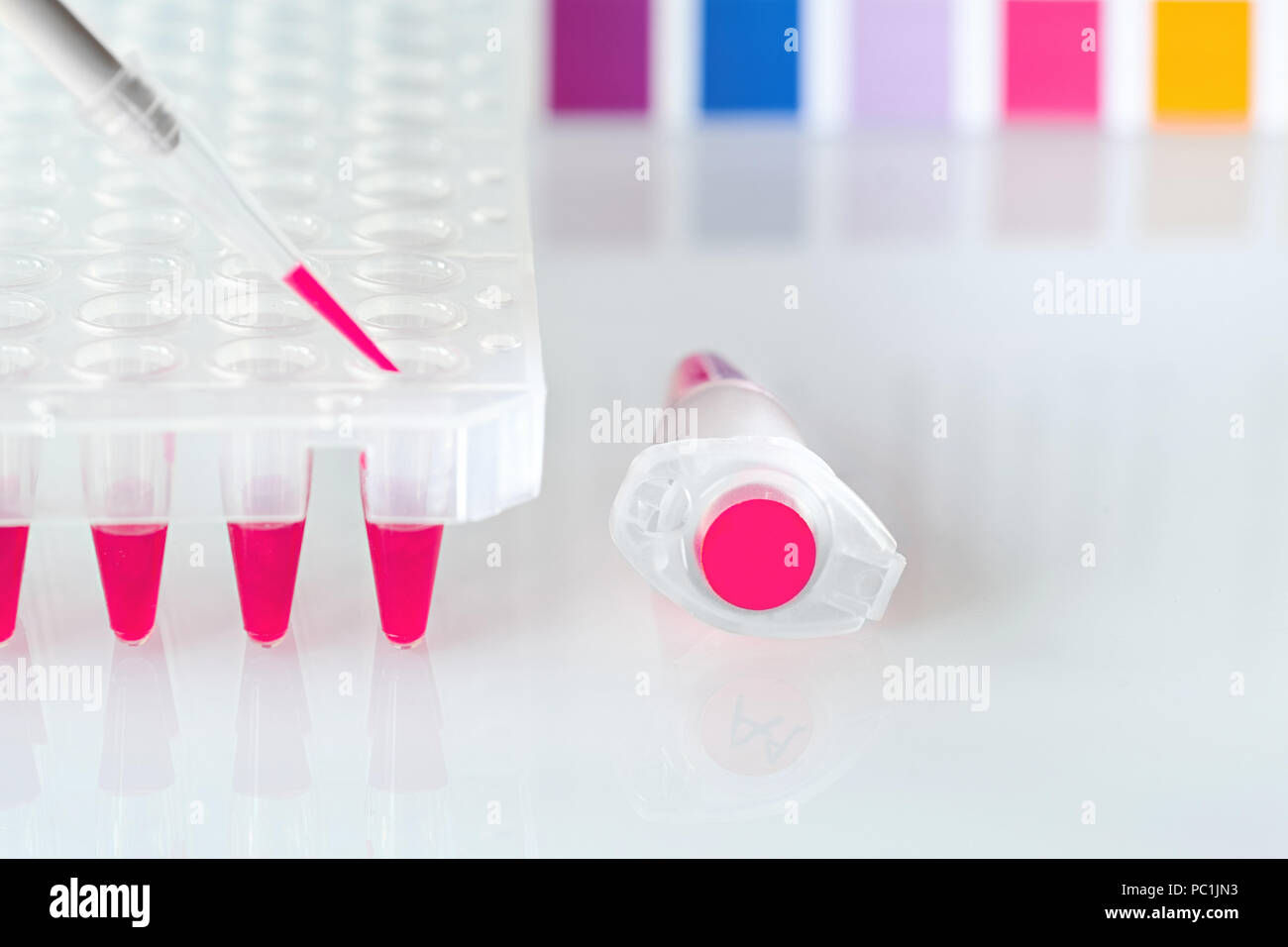 Science and molecular biology background with text space. Disposable ...