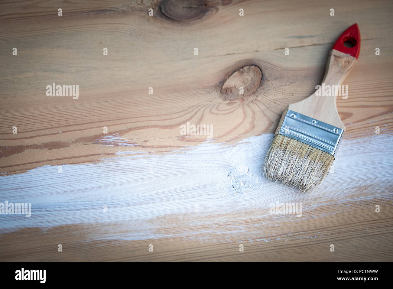 paintbrush with white color Stock Photo - Alamy
