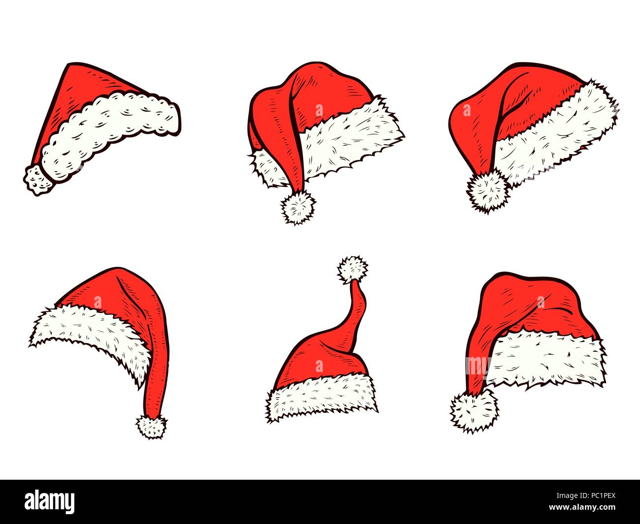 Hand drawn santa hat hi-res stock photography and images - Alamy