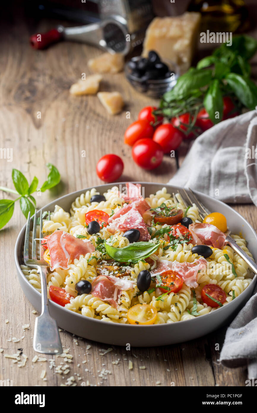 Italian fusilli spiral pasta Stock Photo - Alamy