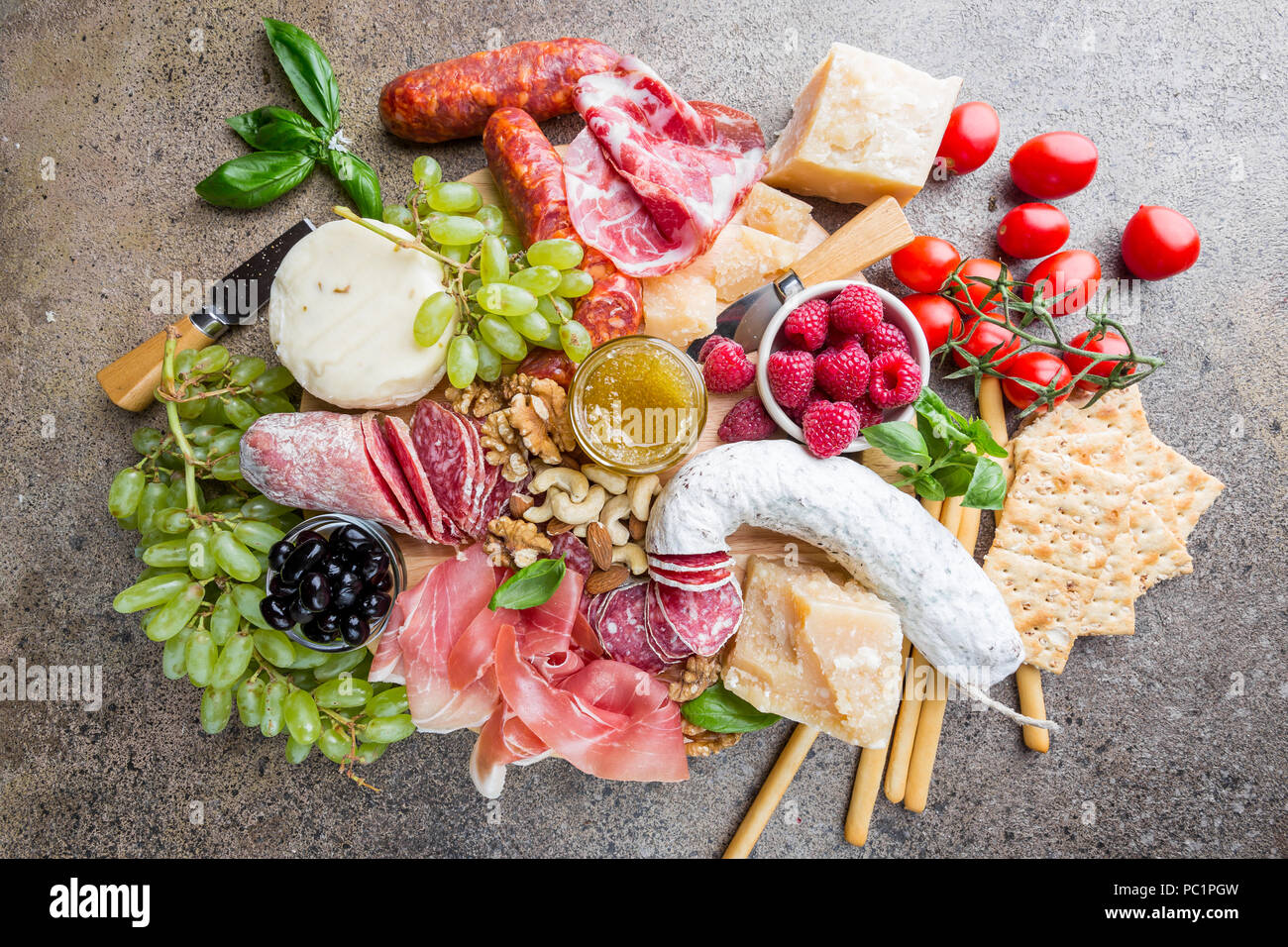 Mix of different appetizers Stock Photo - Alamy