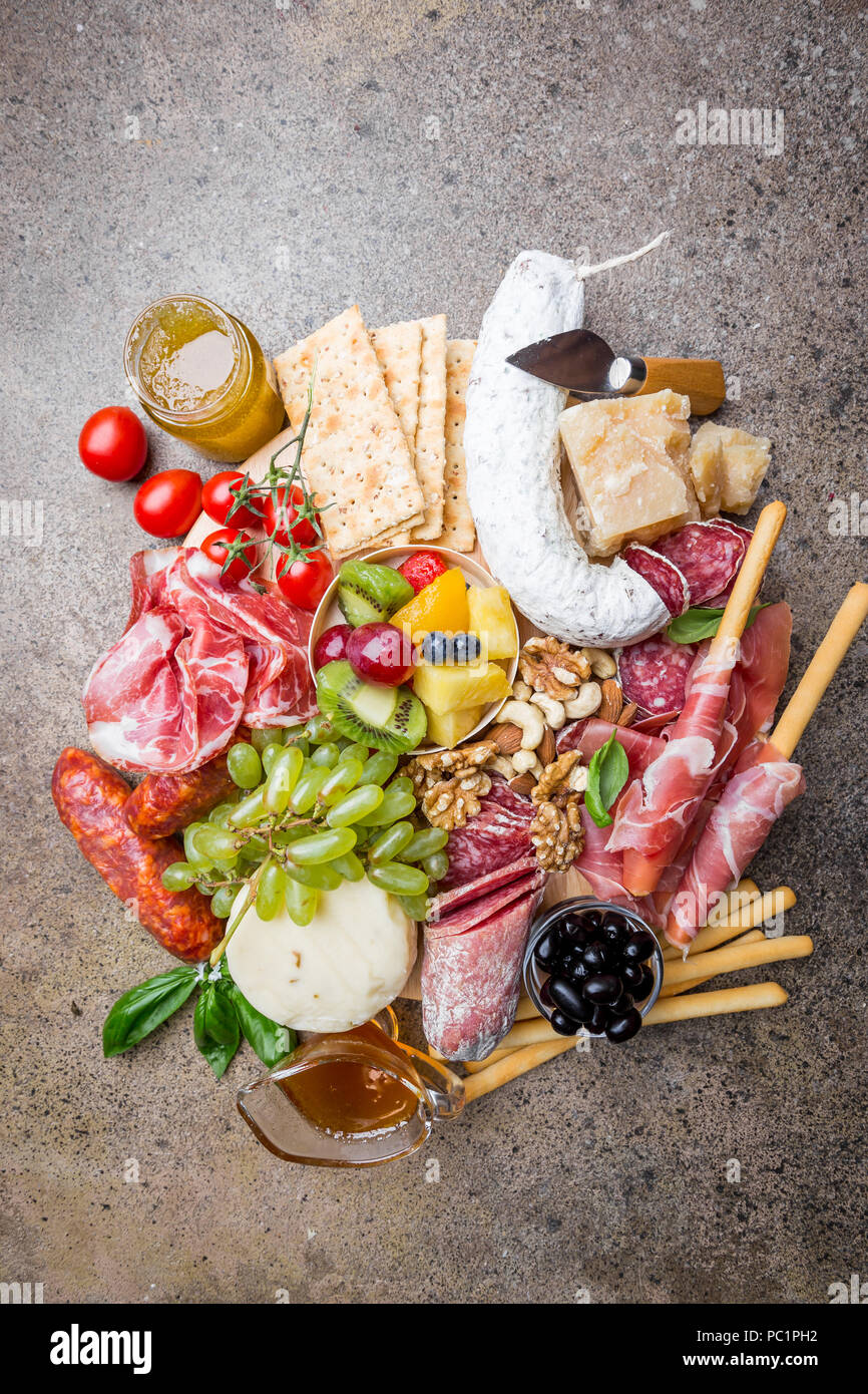 Mix of different appetizers Stock Photo - Alamy