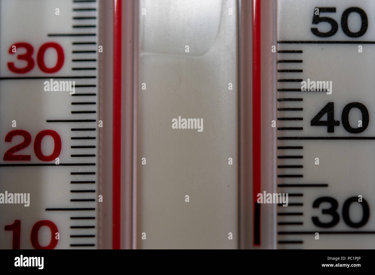 hot temperature warning thermometer detail Stock Photo - Alamy