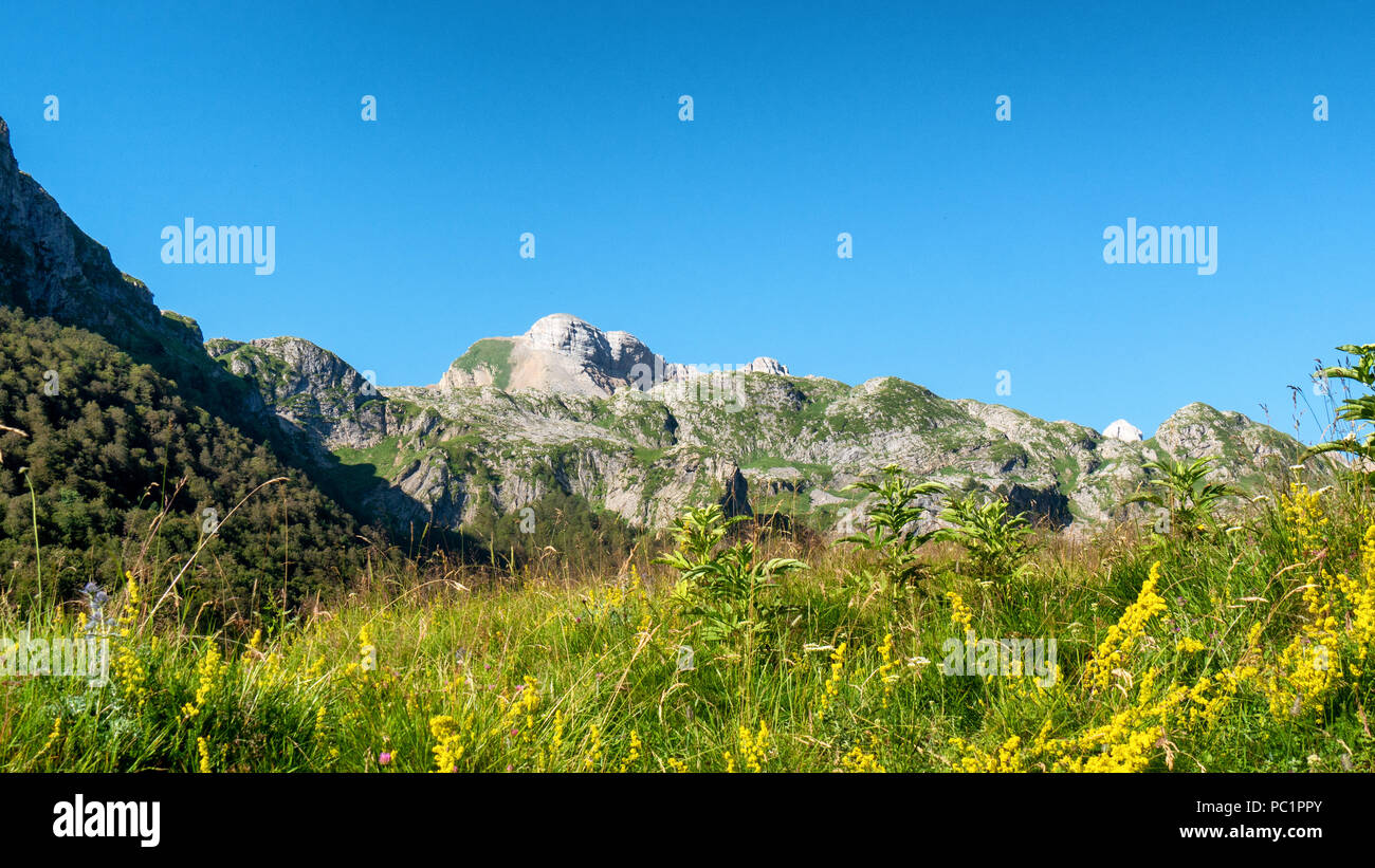 a view of Pyrenees mountains with blue sky Stock Photo - Alamy