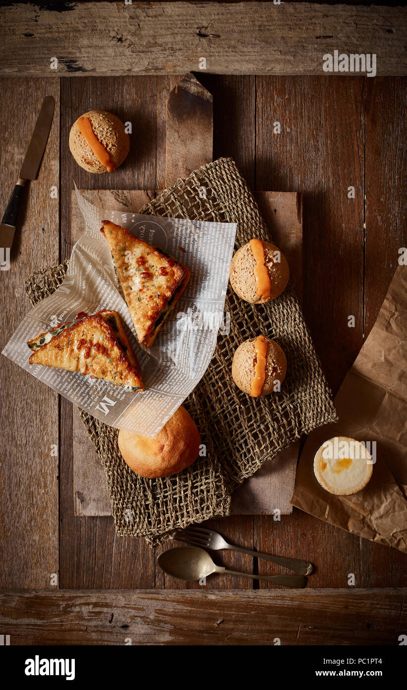 Top view of assortment of different kind of bakery Stock Photo - Alamy