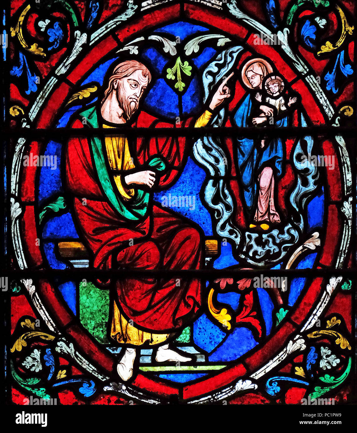 Tree of Jesse, stained glass window in the Notre Dame Cathedral, UNESCO ...