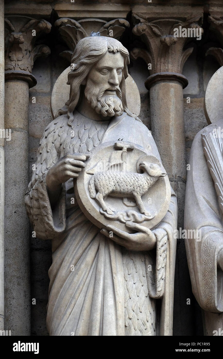 Saint John the Baptist, Portal of the Virgin, Notre Dame Cathedral ...