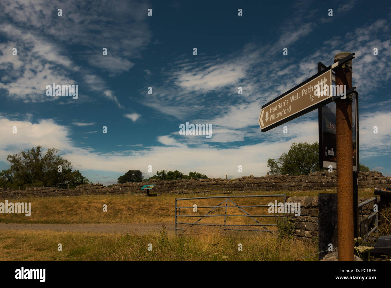 stone wall Hadrian's Wall in england great britain Stock Photo - Alamy