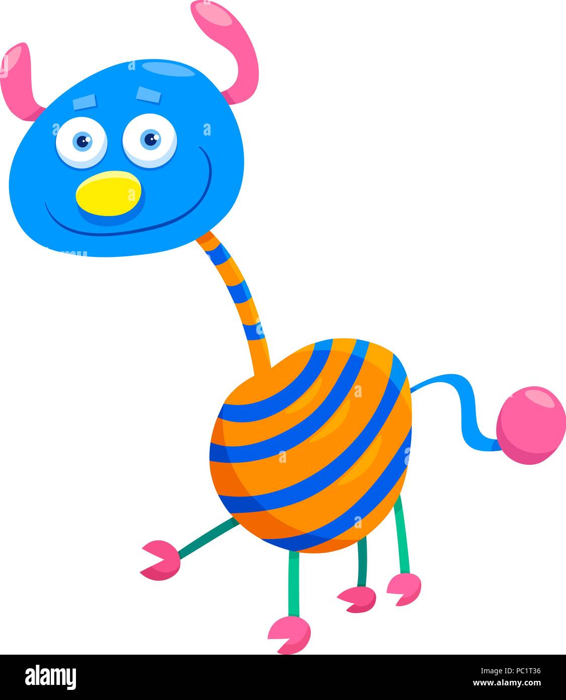 Cartoon Illustration of Funny Creature or Fantasy Animal Character ...