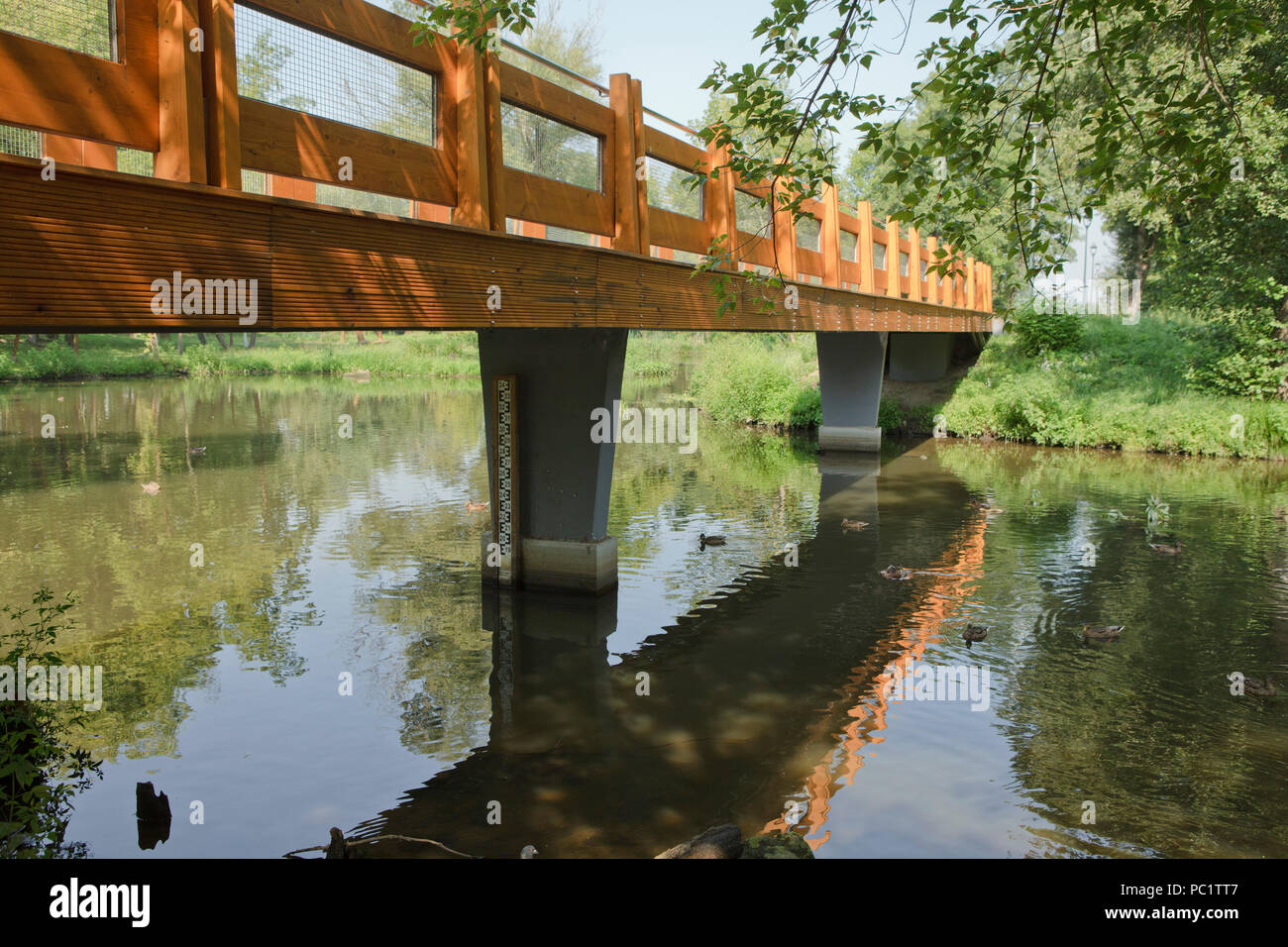 modern bridge over a river Stock Photo - Alamy