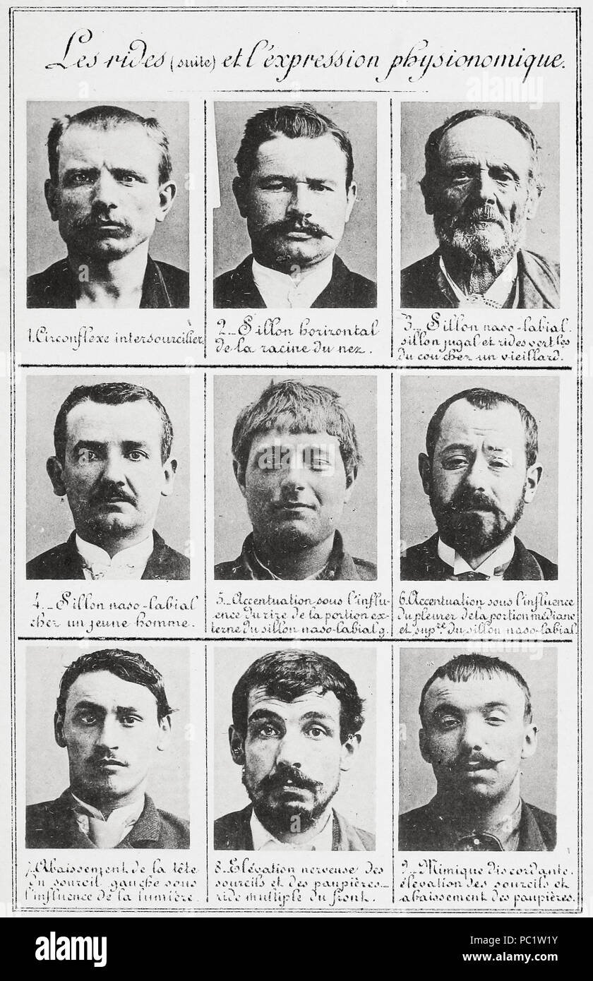 14 Bertillon - Identification anthropométrique (1893) 321 n&b Stock ...