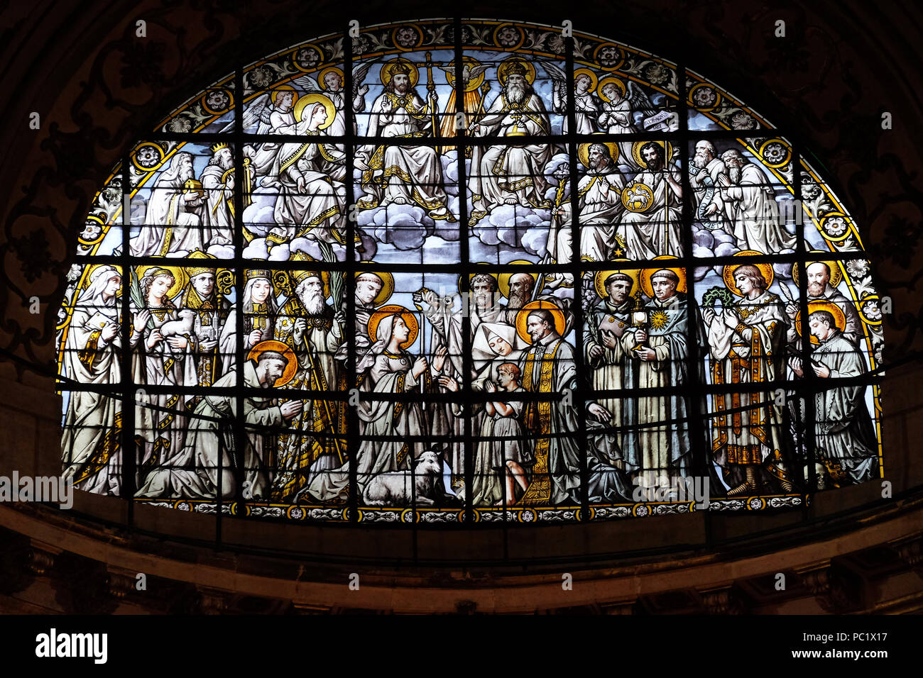 The Trinity Surrounded by All Saints by Edouard Amedee Didron, stained ...