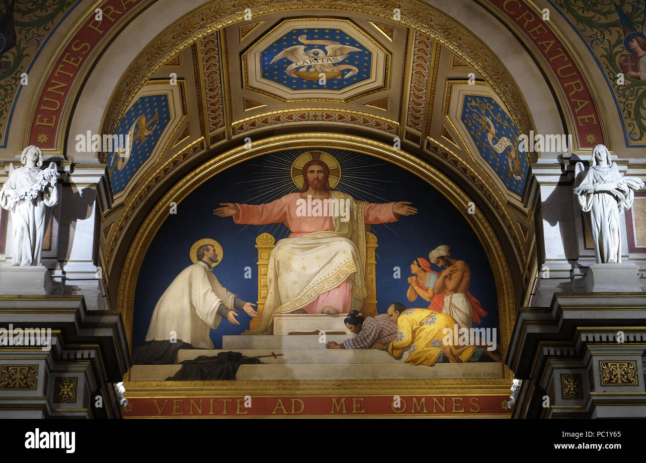 Saint Francis Xavier presenting to Jesus Christ the people he has ...