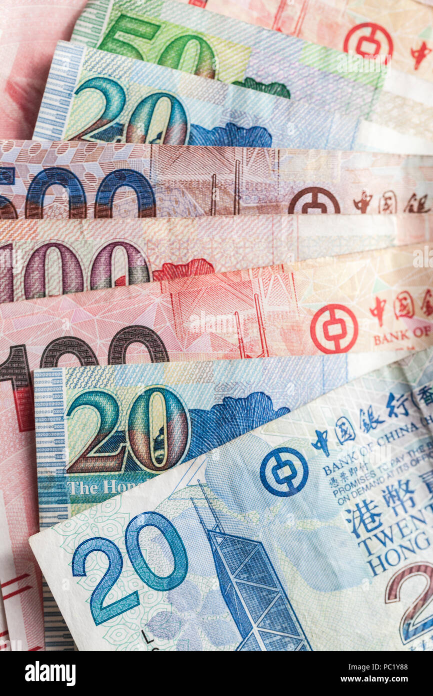 Hong Kong dollars banknotes close-up vertical photo Stock Photo - Alamy