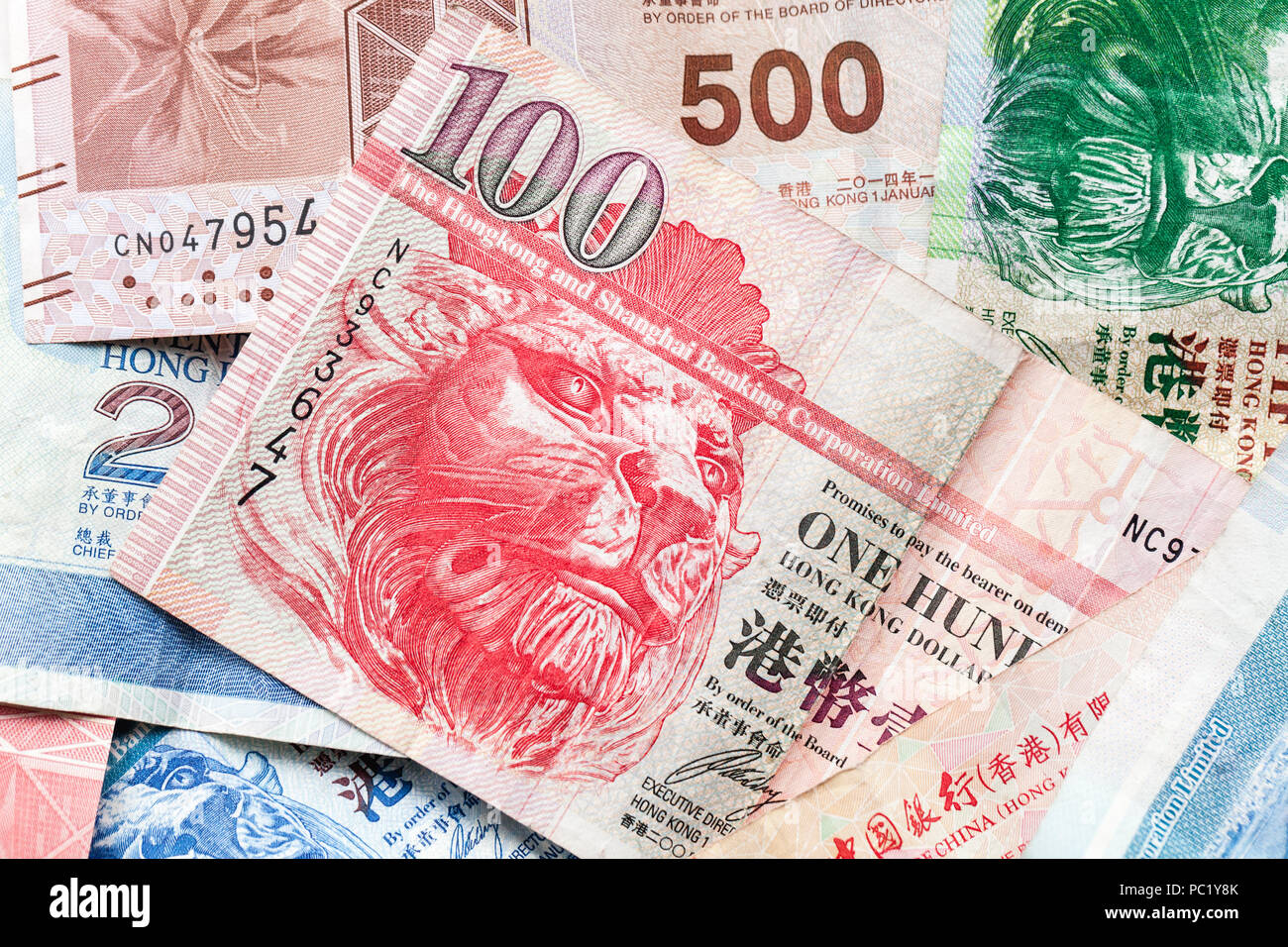 Hong Kong dollars, colorful banknotes close-up, background photo Stock ...