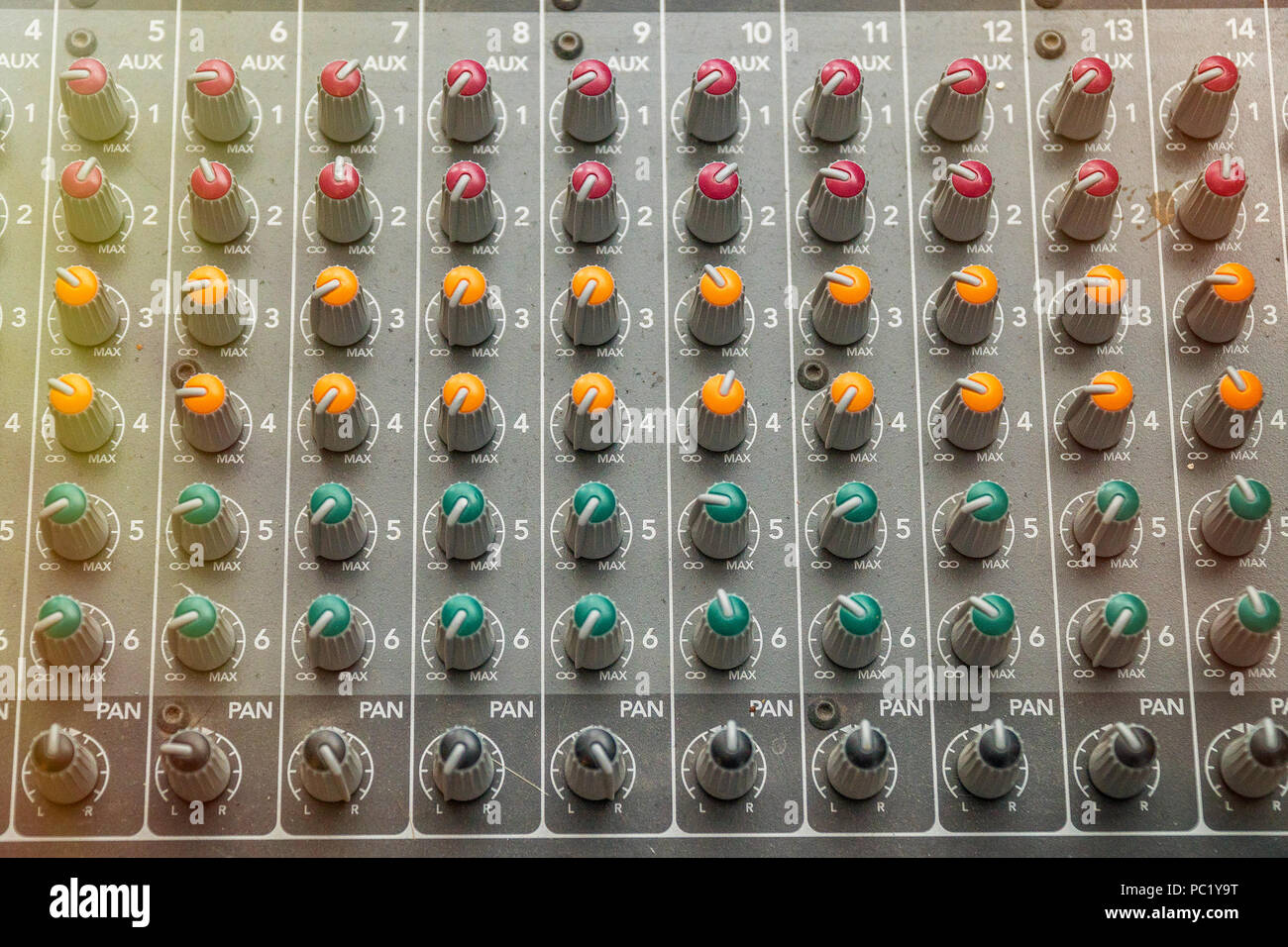 Control details on the mixing console Stock Photo - Alamy