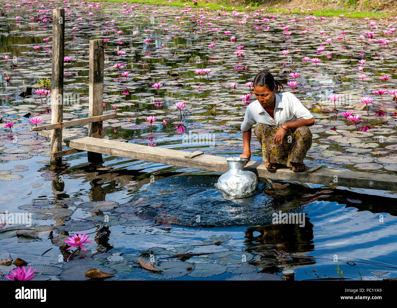 Woman fetching water hi-res stock photography and images - Alamy