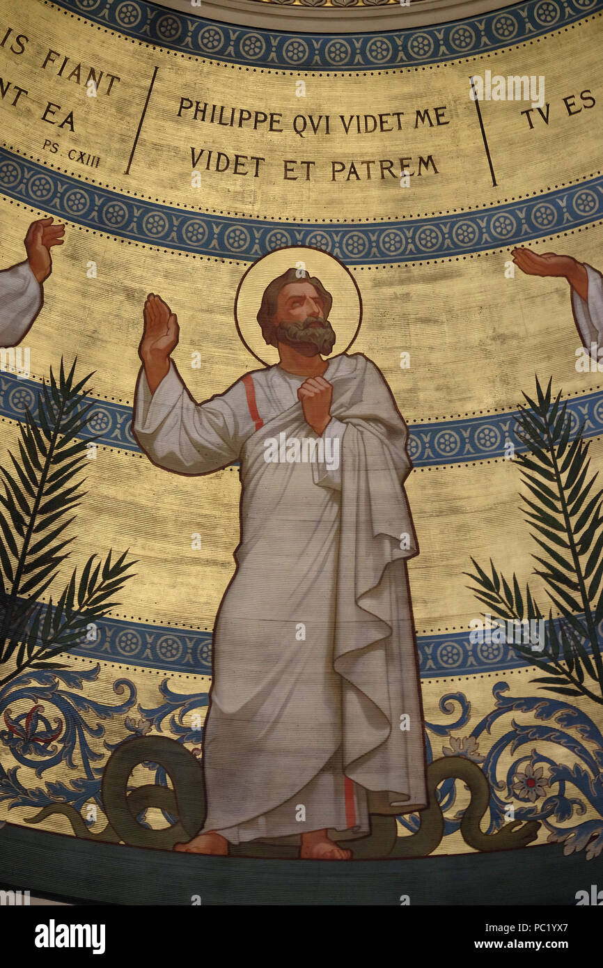 Saint Philip, the dome painted by Charles Joseph Lameire, St Francis ...