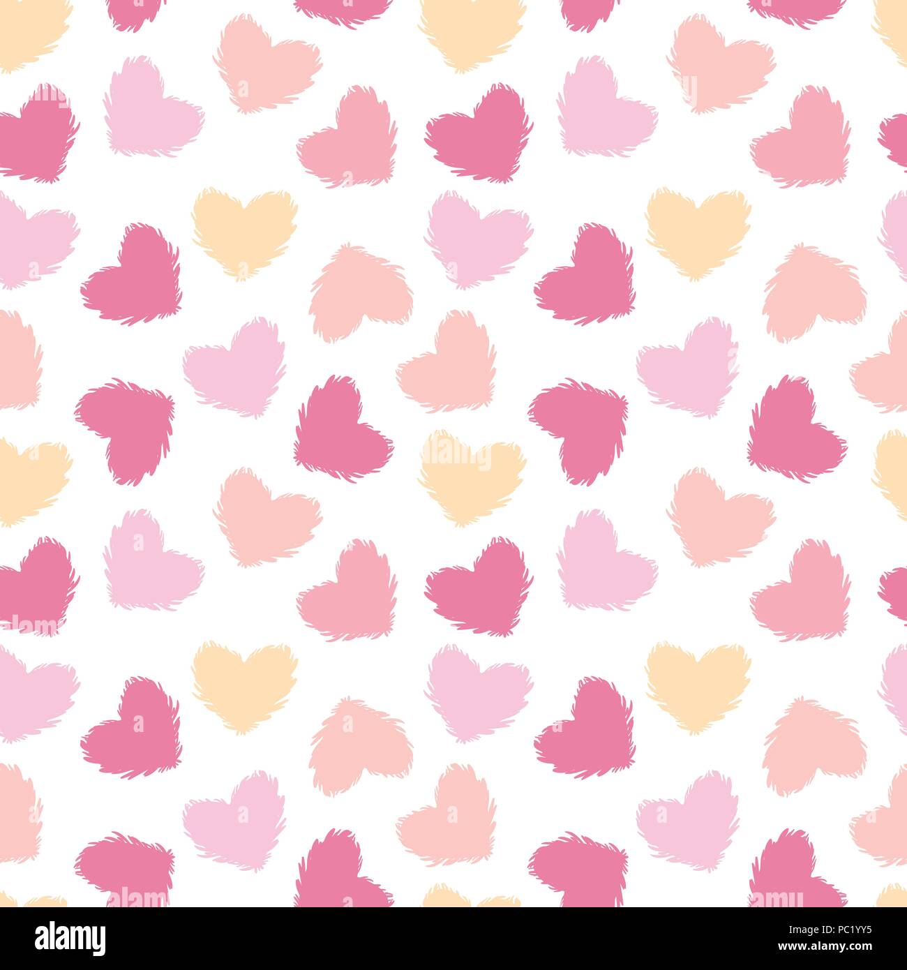 Vector fluffy heart seamless pattern Isolated on white background Stock ...