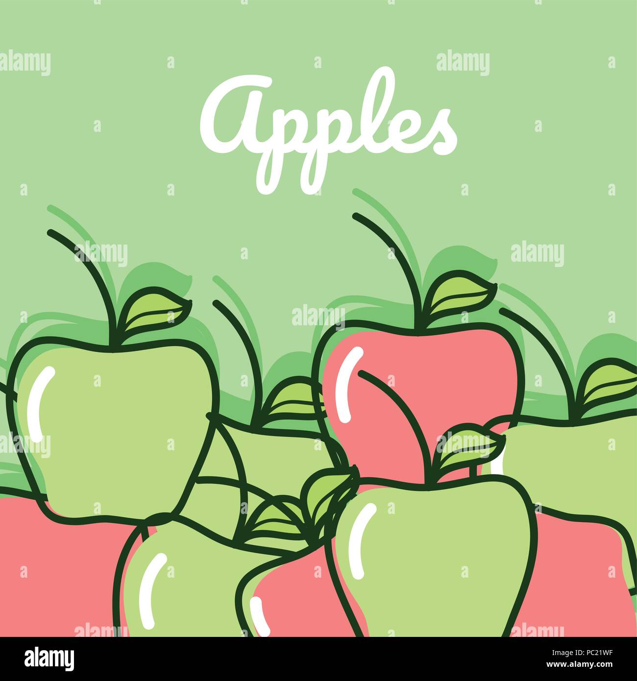 Apples natural fruits cartoons Stock Vector Image & Art - Alamy