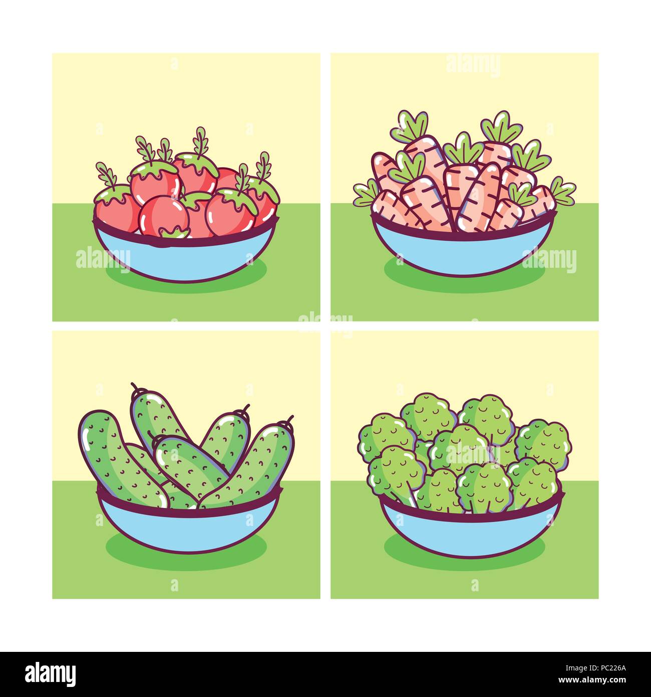 Set of vegetables cartoons Stock Vector Image & Art - Alamy