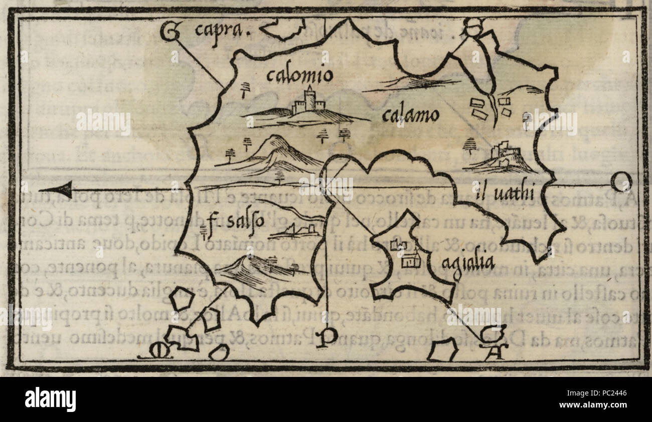 393 Map of Kalymnos - Bordone Benedetto - 1547 Stock Photo - Alamy