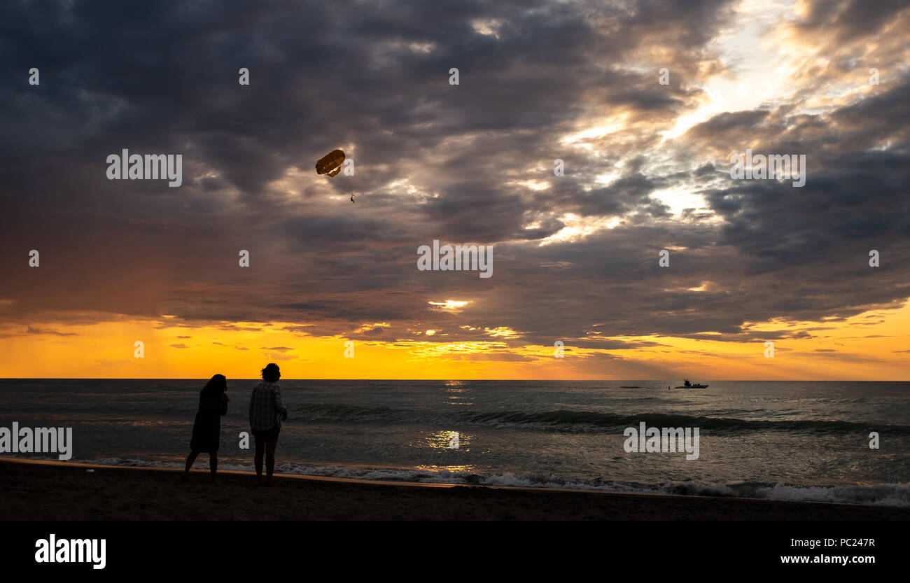 Grand Bend, Canada - July 28, 2018. Located along the eastern shoreline ...