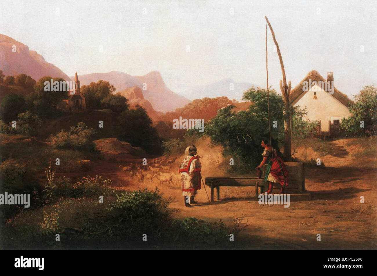 400 Markó, Ferenc - Courtship (1866 Stock Photo - Alamy