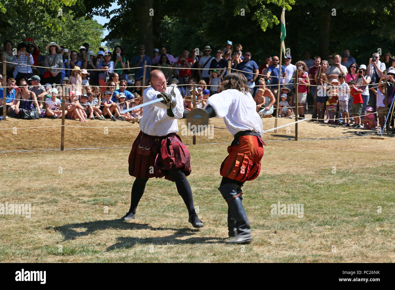 Demonstration of sword fighting, Tudor Joust, Hampton Court Palace ...