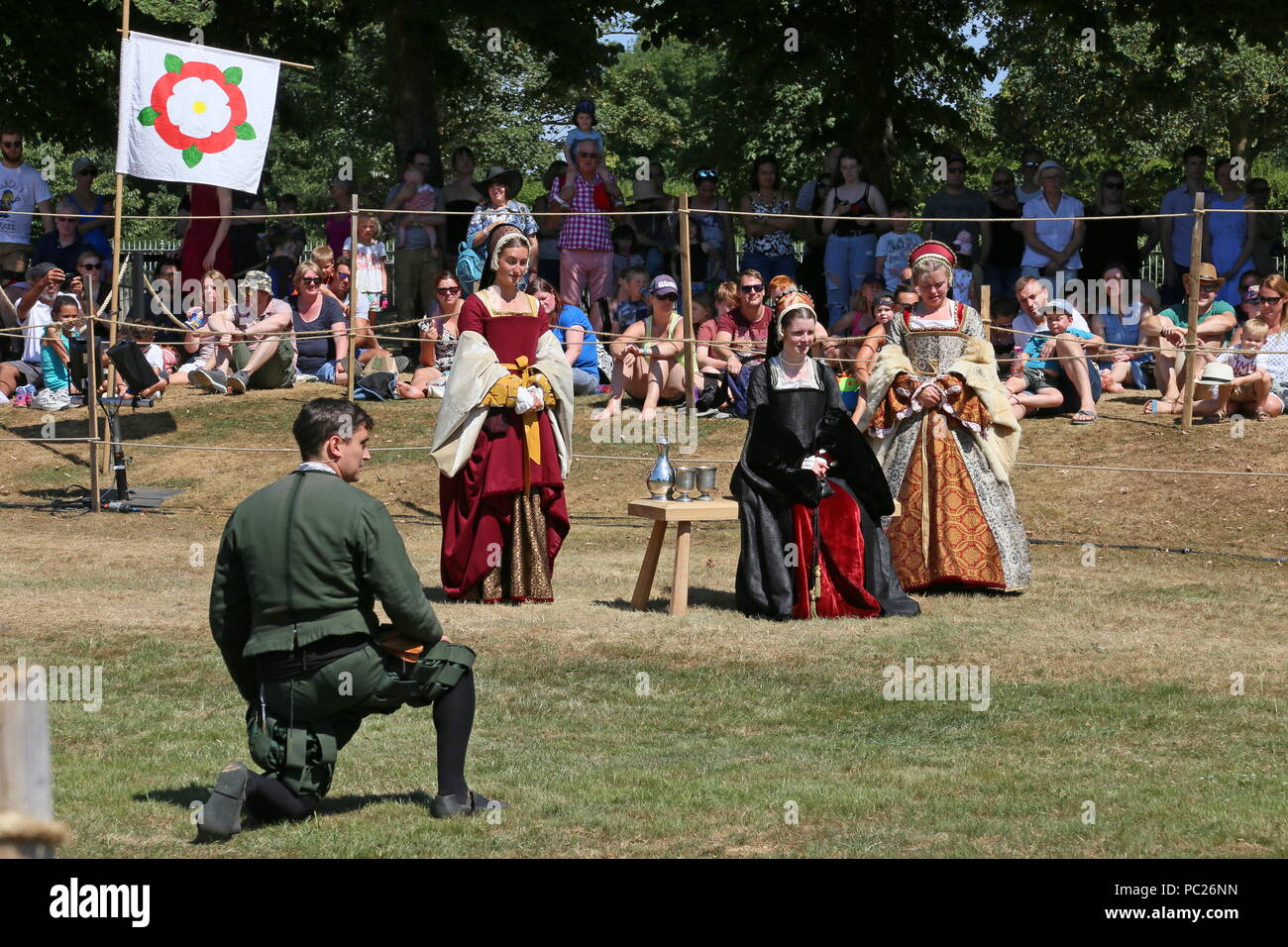 Demonstration of sword fighting, Tudor Joust, Hampton Court Palace ...