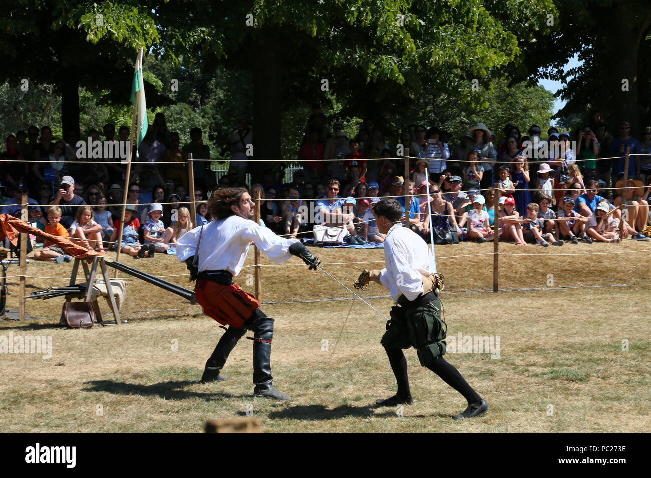 Demonstration of sword fighting, Tudor Joust, Hampton Court Palace ...