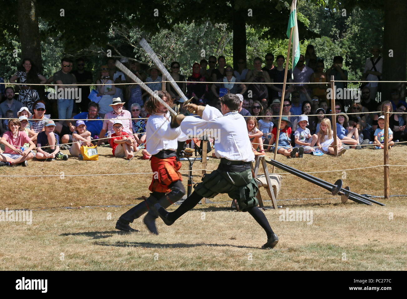 Demonstration of sword fighting, Tudor Joust, Hampton Court Palace ...