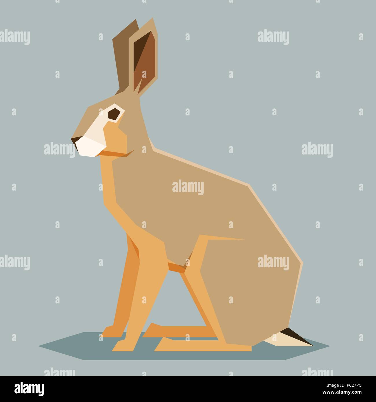 Flat geometric Hare Stock Vector Image & Art - Alamy