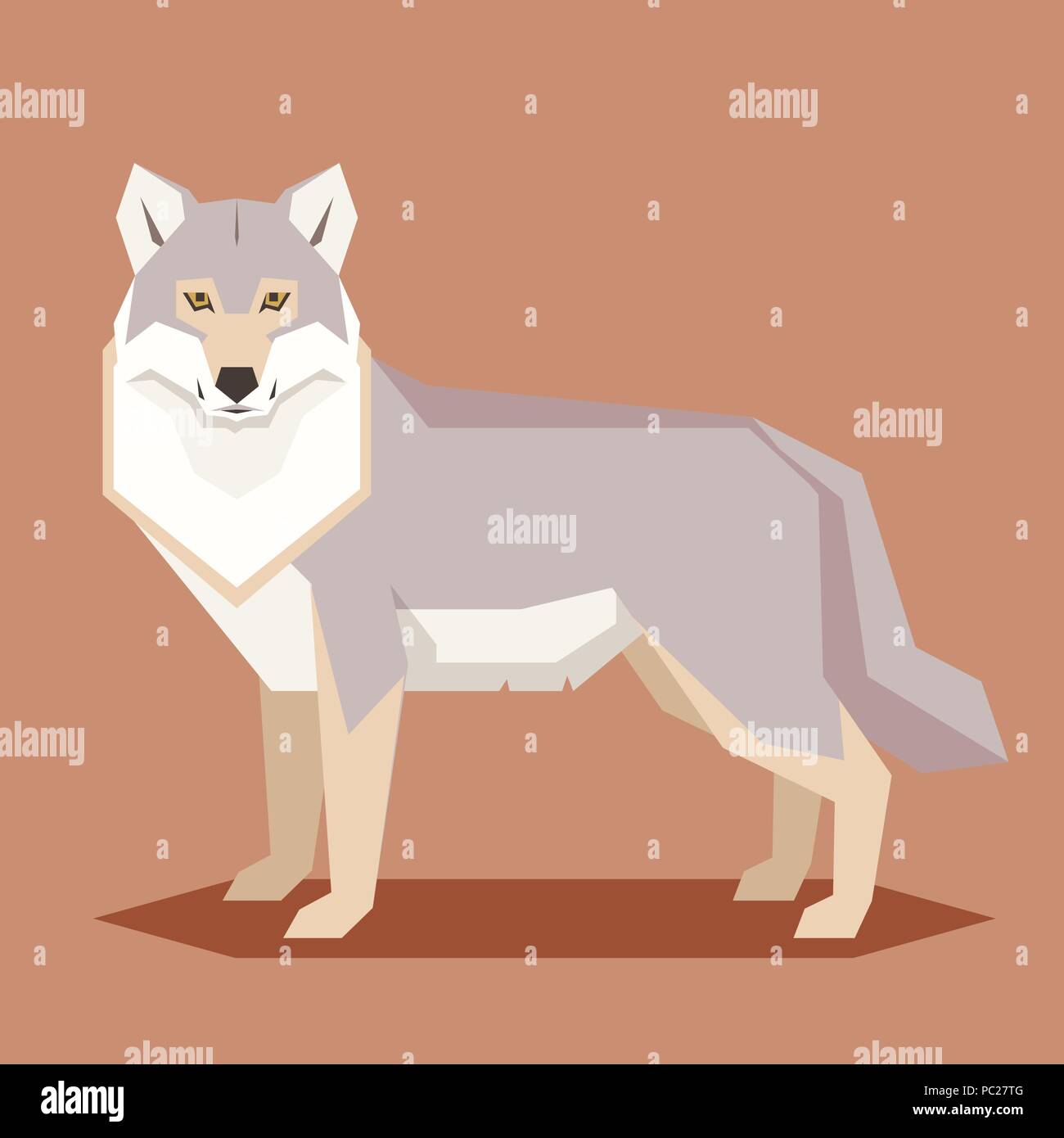 Grey wolf icon cartoon hi-res stock photography and images - Alamy
