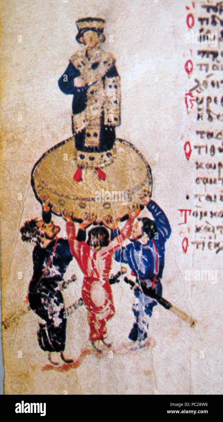 . English: Roman custom of proclamation of emperor on the shield. King ...