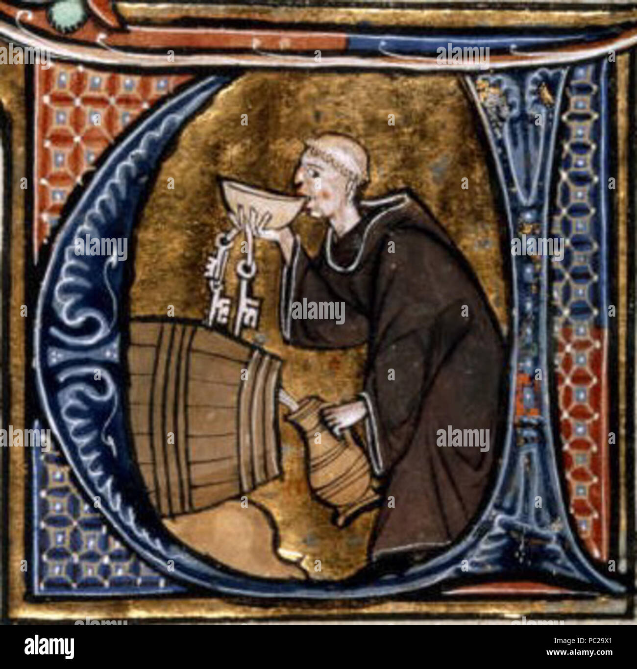 Monk wine medieval hi-res stock photography and images - Alamy