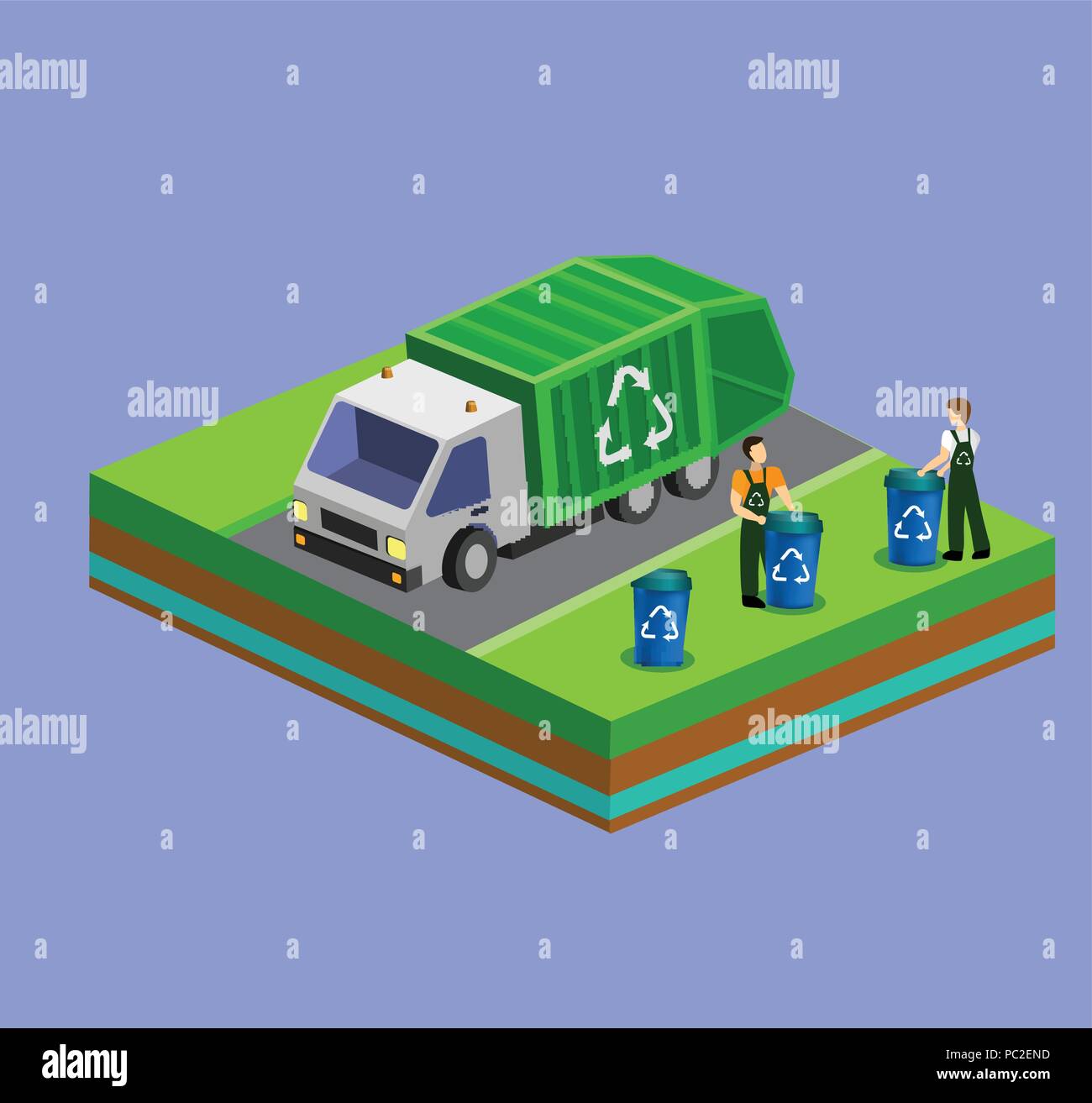 Garbage Collector Truck Stock Vector Image & Art - Alamy