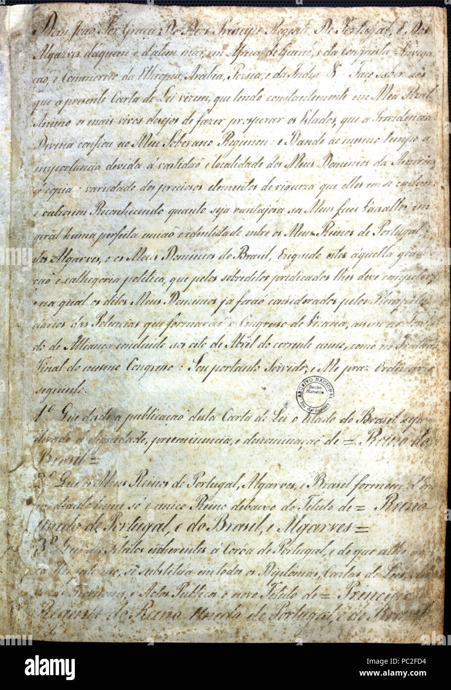 18 Carta de Lei de 16 de Dezembro de 1815 29 Stock Photo - Alamy