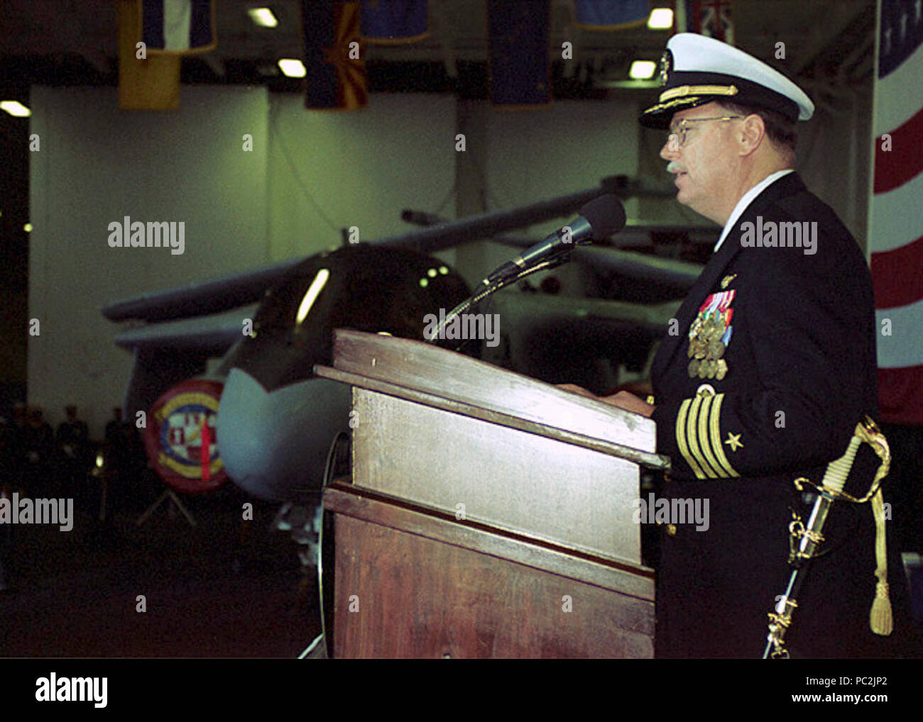 Aboard USS Harry S. Truman (CVN 75) US Navy Capt. David L. Logsdon ...