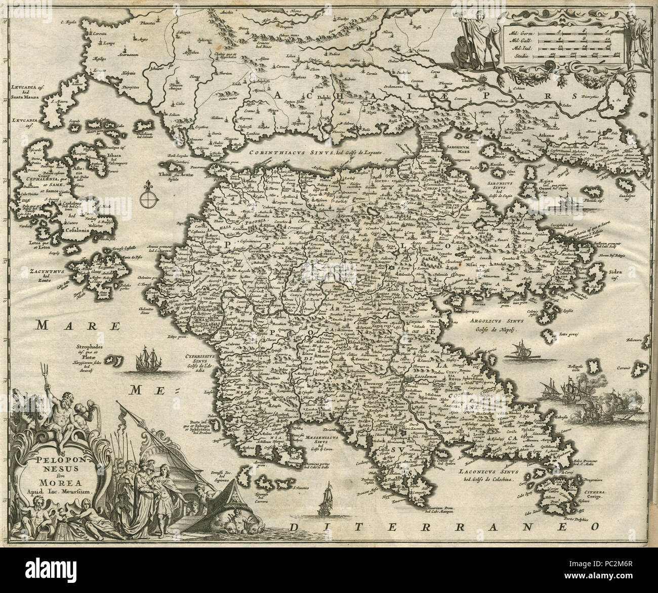 475 Peloponnesus sive Morea - Dapper Olfert - 1688 Stock Photo - Alamy