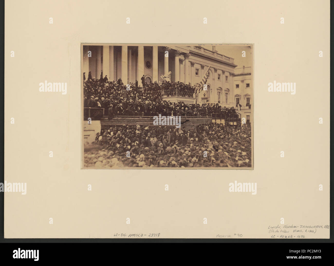 Abraham Lincoln delivering his second inaugural address as President of ...