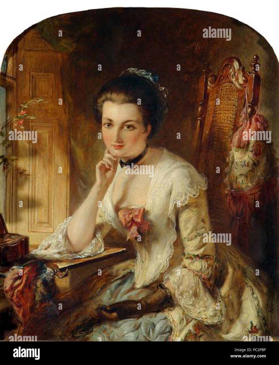 Abraham Solomon ‘Portrait - Lady with letter‘ Stock Photo - Alamy