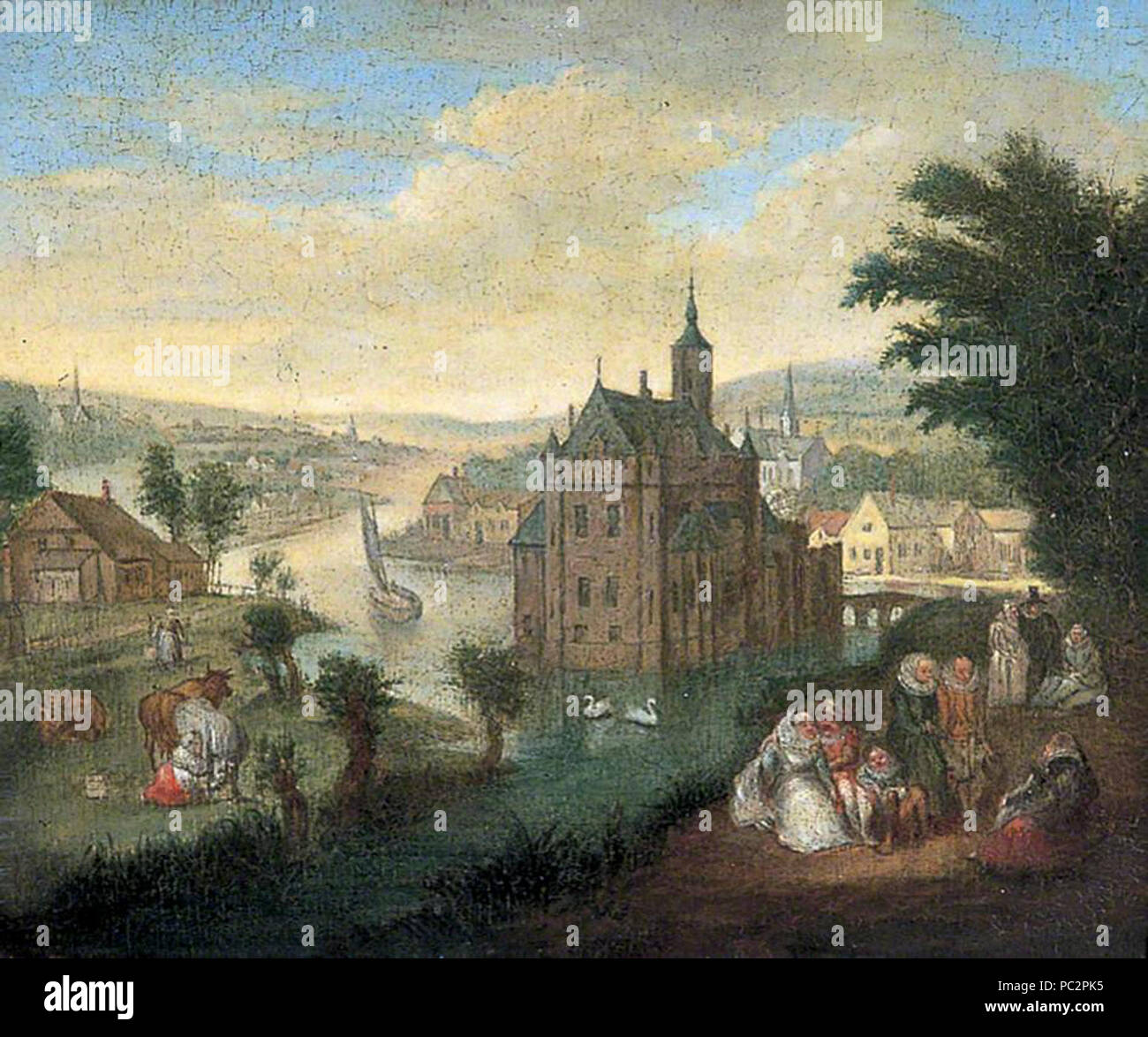 Abraham Teniers - Landscape with Cottages Stock Photo - Alamy