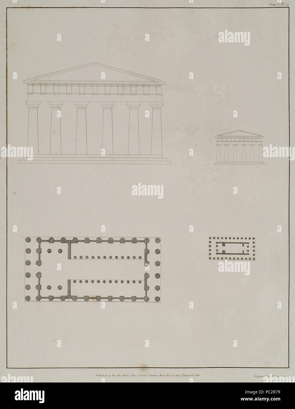 Parthenon Plan And Elevation Diagrams