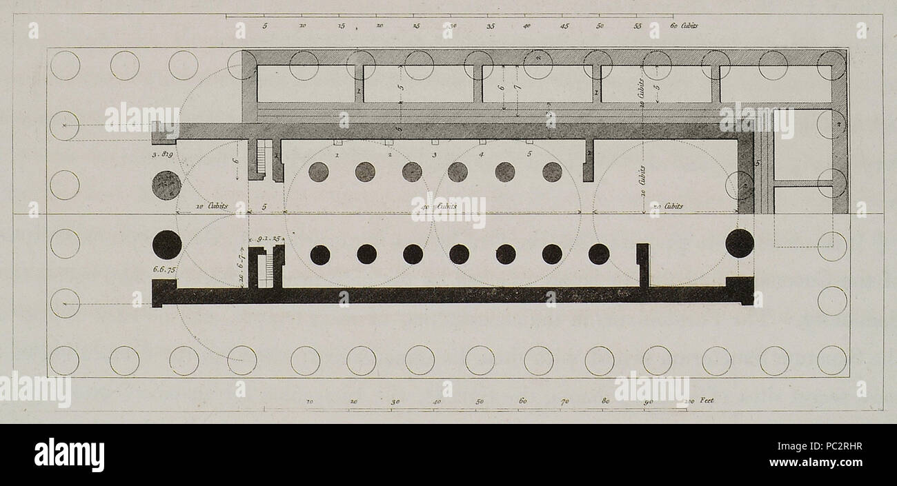 487 Plan of the Second Temple of Hera in Paestum, Italy - Wilkins ...