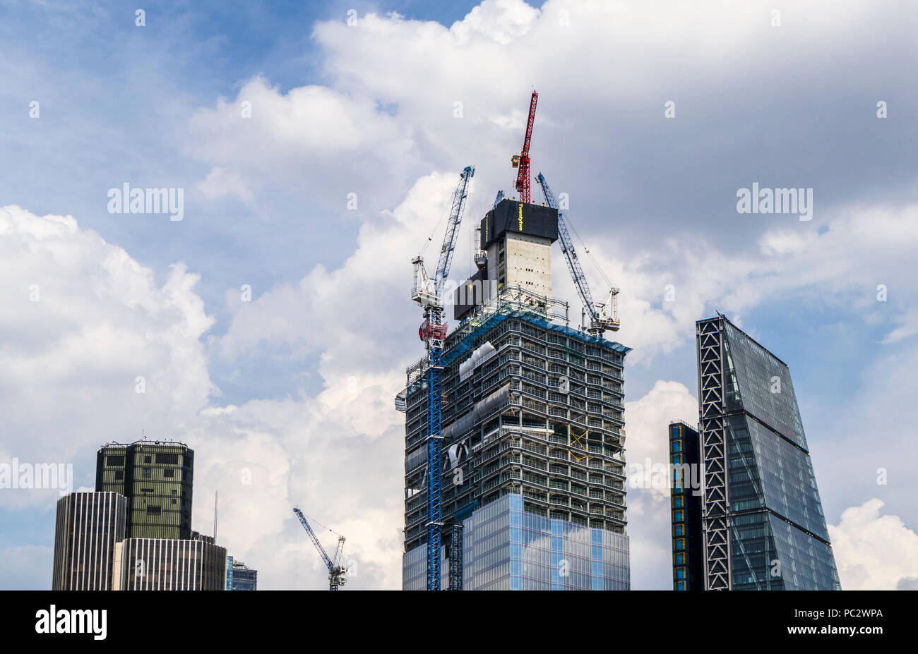 Core of partially completed 22 Bishopsgate under construction in the ...